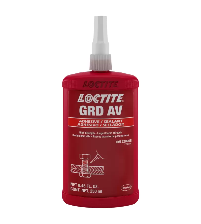 LOCTITE GRADE AV (08731) RED is a high strength threadlocker